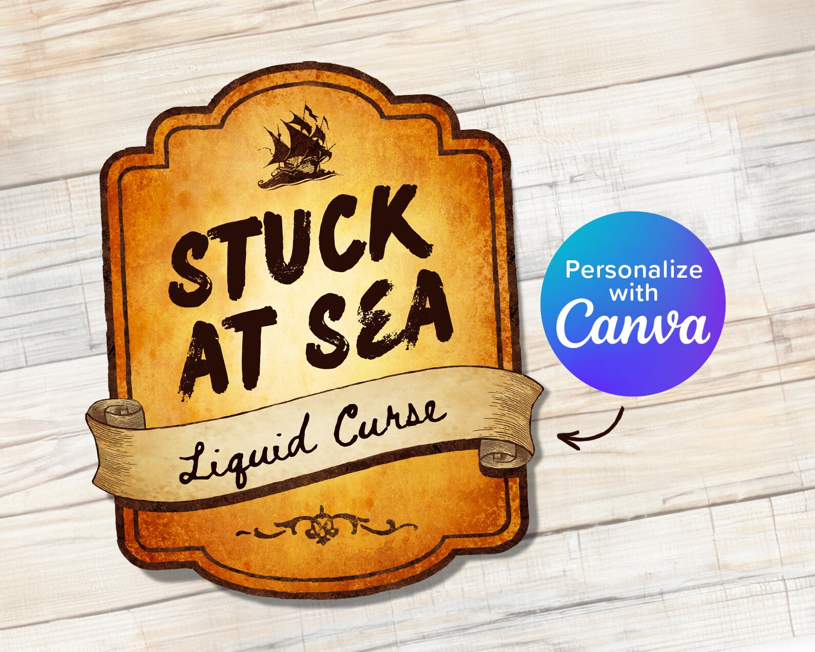 Customizable Pirate Label - Personalize This Pirate Decor With Your Own ...