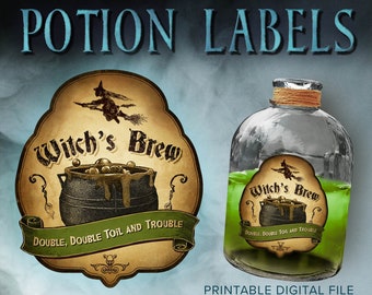 Vampire Blood Potion Label, Halloween Label, Witch Label, Vintage Label ...
