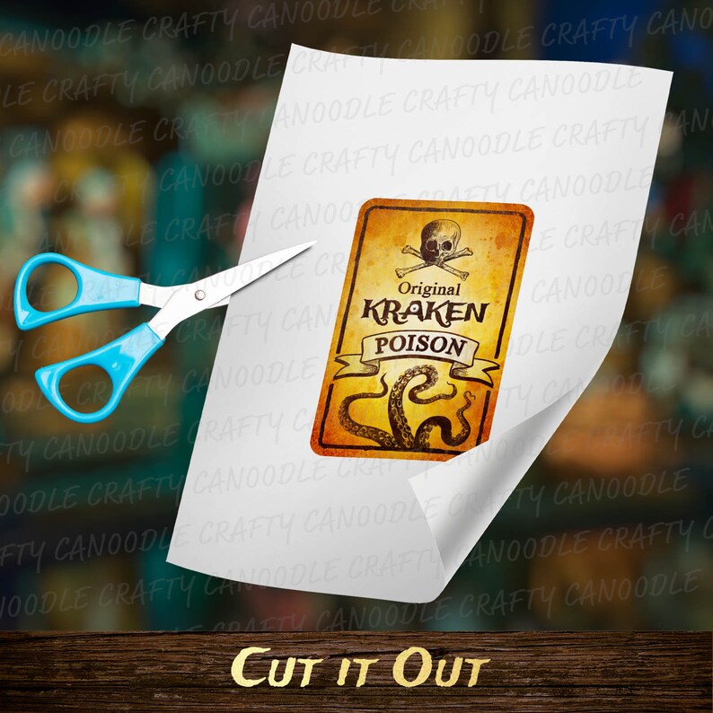 Pirate Label, Kraken Poison, Pirate Themed, Vintage Printable Labels ...
