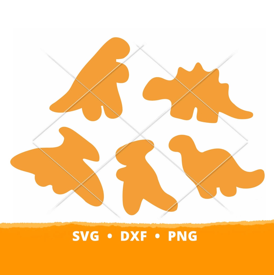 Cute Dinosaur Shaped Chicken Nuggets, SVG Digital Download, Dinosaur ...