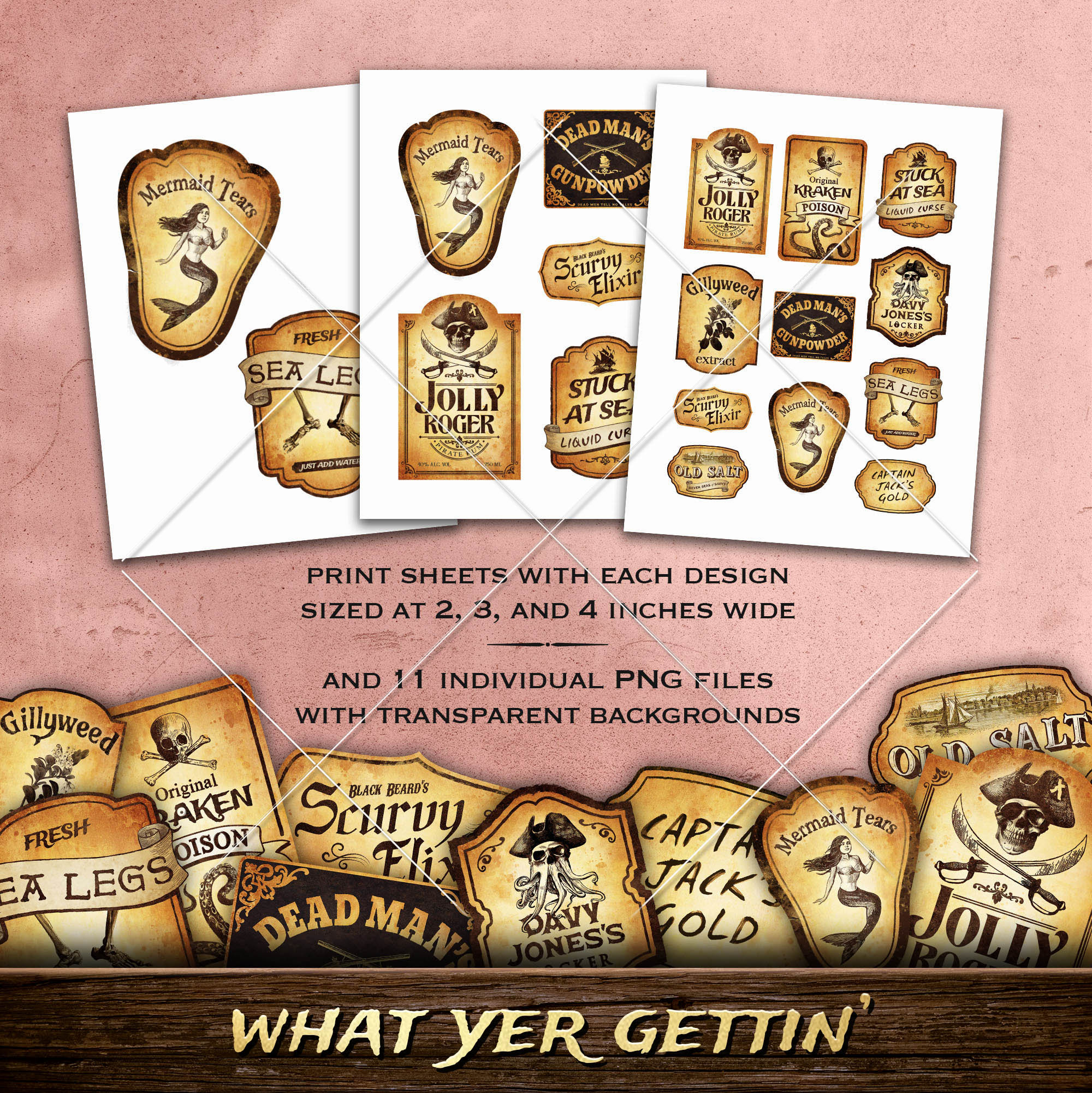 Pirate Themed, Pirate Labels, Vintage Printable Labels, Handmade Labels ...