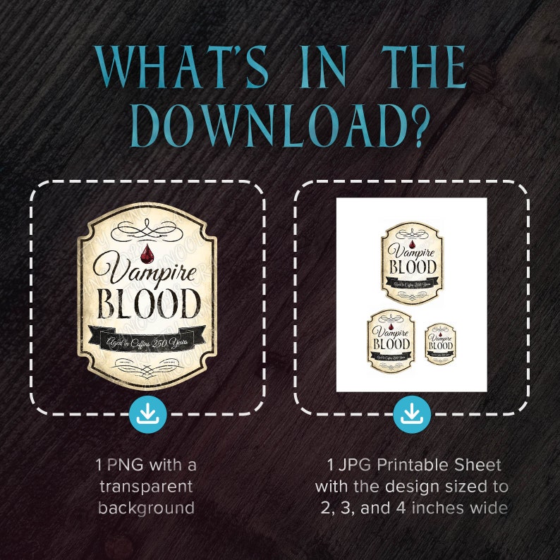 Vampire Blood Potion Label, Halloween Label, Witch Label, Vintage Label ...