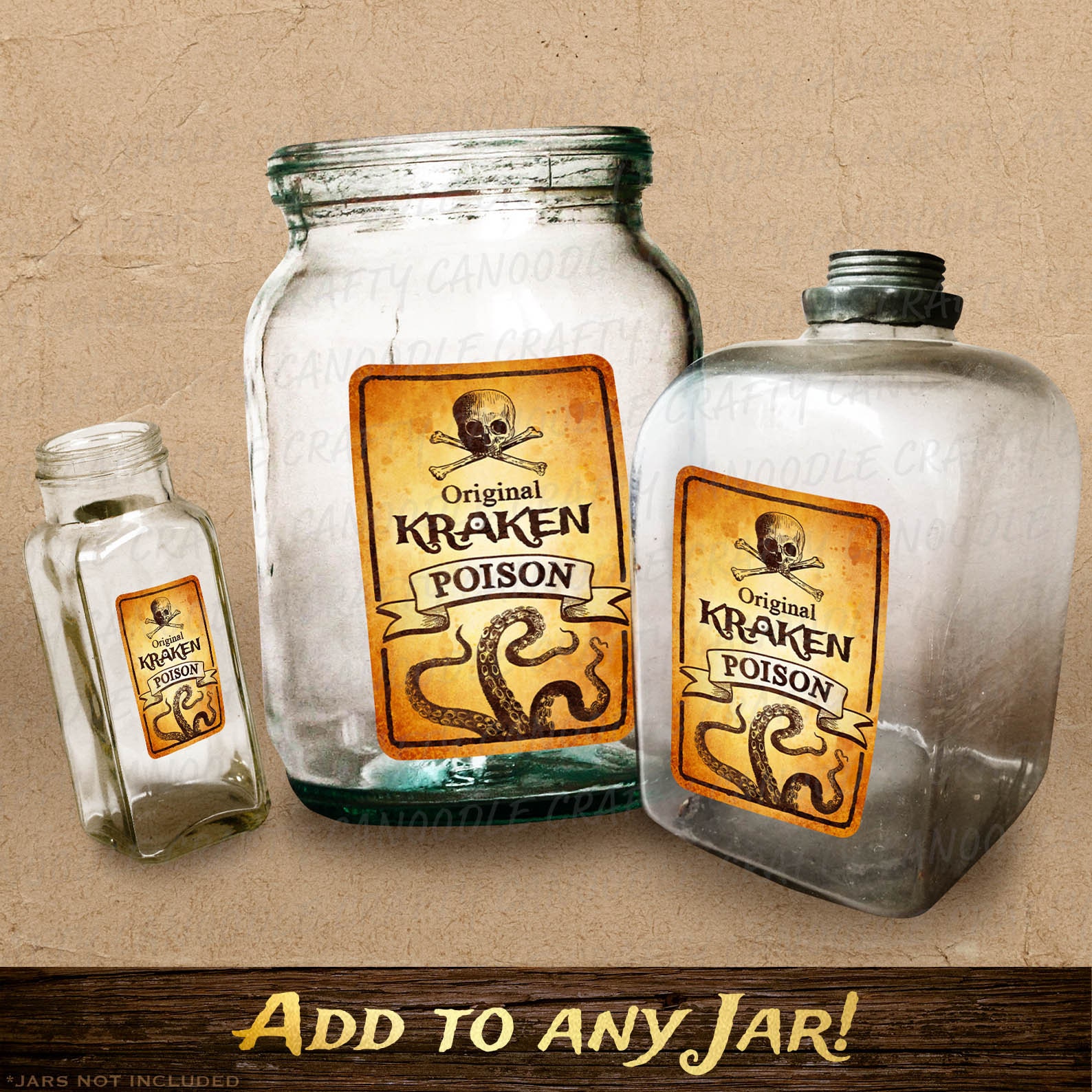 Pirate Label, Kraken Poison, Pirate Themed, Vintage Printable Labels ...