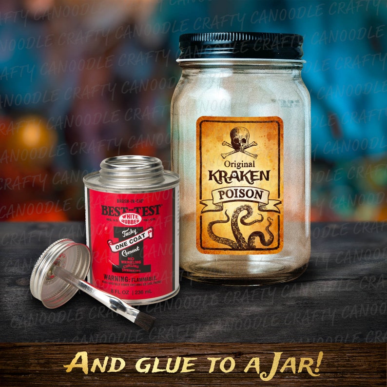 Pirate Label, Kraken Poison, Pirate Themed, Vintage Printable Labels ...