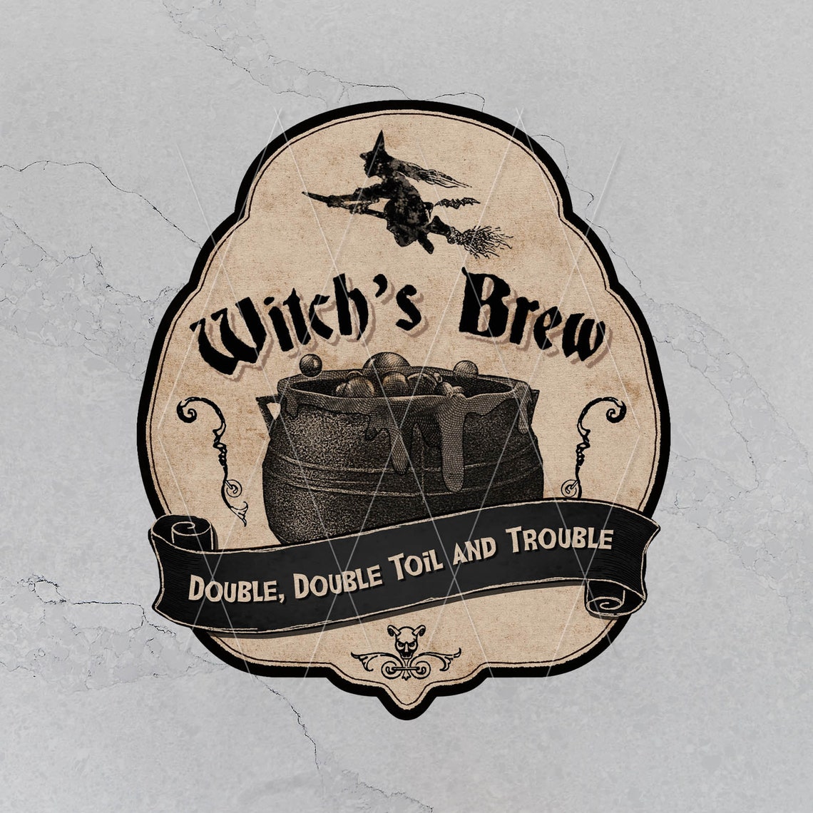 Witch's Brew Potion Label, Halloween Label, Witch Label, Vintage Label ...