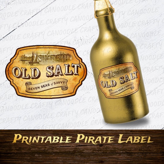 Pirate Label Old Salt Vintage Label Pirate Themed Vintage - Etsy