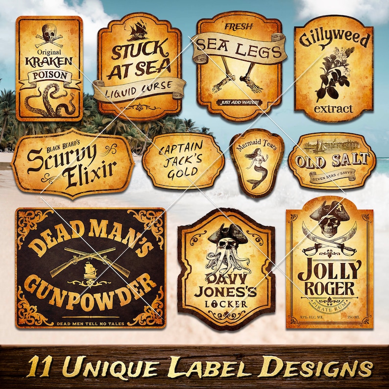 Pirate Themed, Pirate Labels, Vintage Printable Labels, Handmade Labels ... Pirate Themed, Pirate Labels, Vintage Printable Labels, Handmade Labels ...