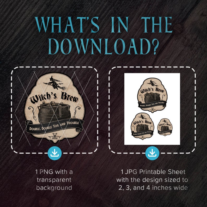 Witch's Brew Potion Label, Halloween Label, Witch Label, Vintage Label ...