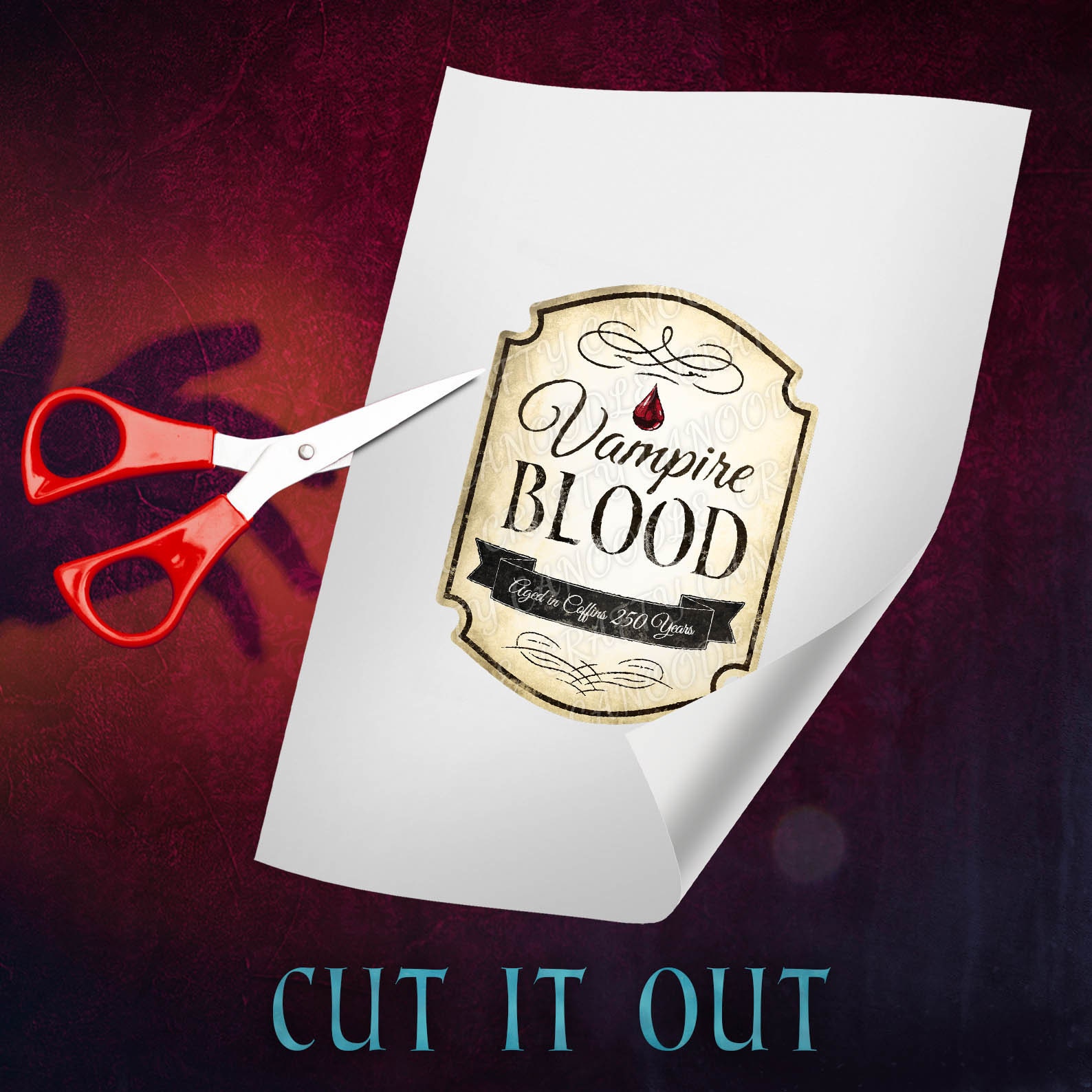 Vampire Blood Potion Label, Halloween Label, Witch Label, Vintage Label ...