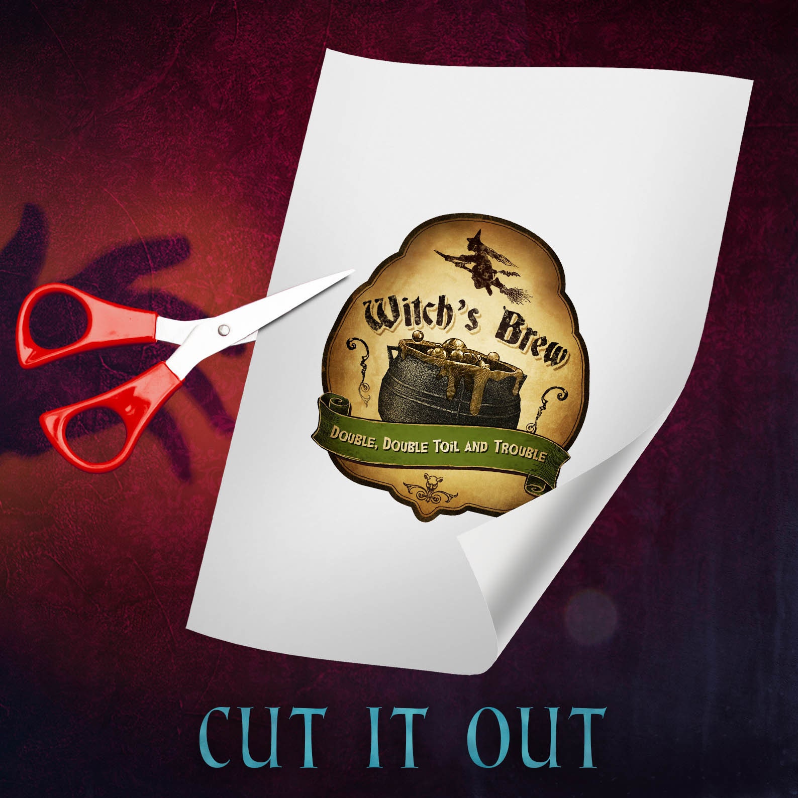 Witch's Brew Potion Label, Halloween Label, Witch Label, Vintage Label ...