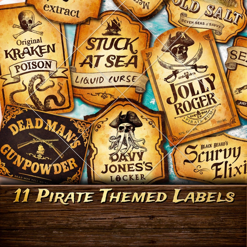 Pirate Themed, Pirate Labels, Vintage Printable Labels, Handmade Labels ... Pirate Themed, Pirate Labels, Vintage Printable Labels, Handmade Labels ...