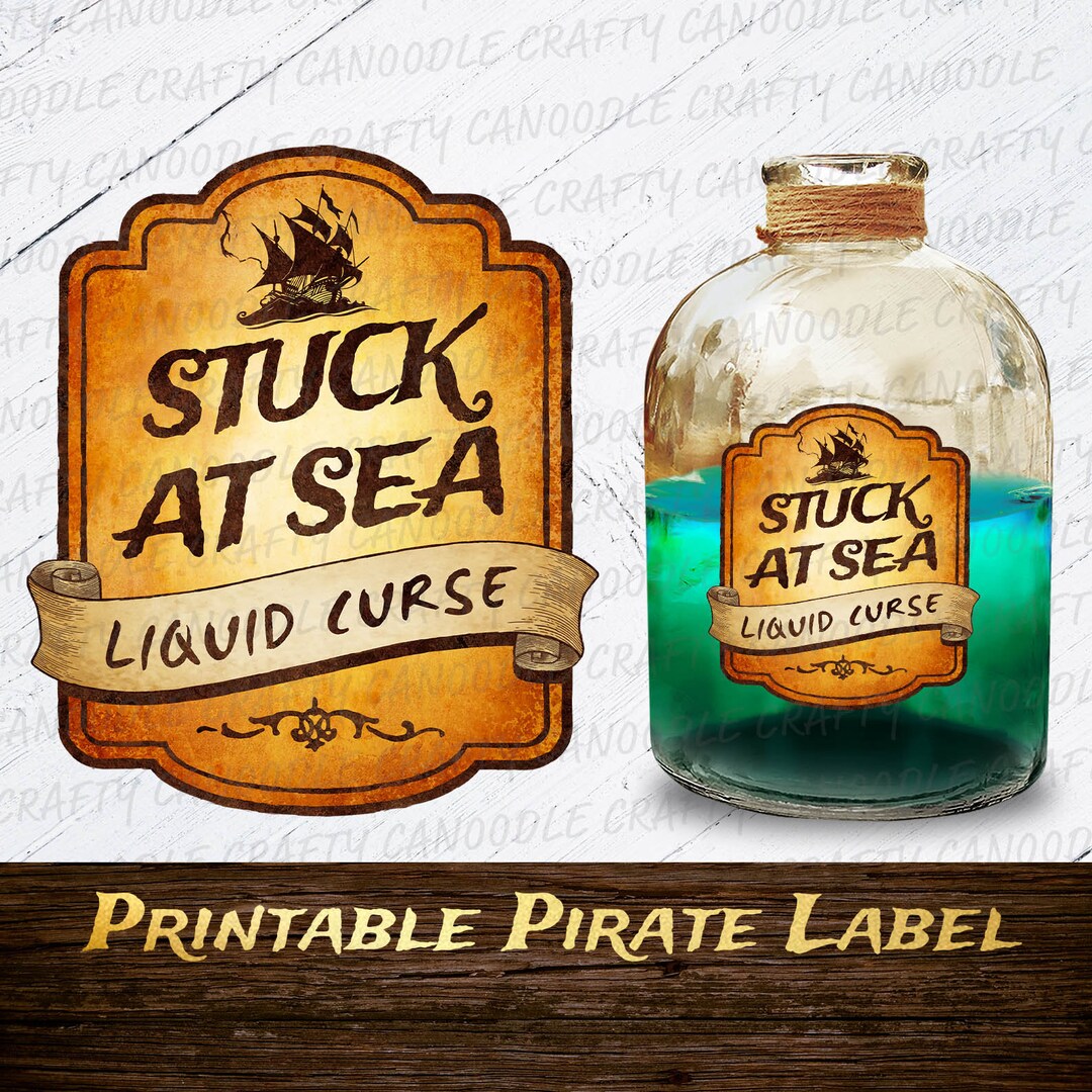 Pirate Label Magic Witch Curse Vintage Label Pirate Themed - Etsy