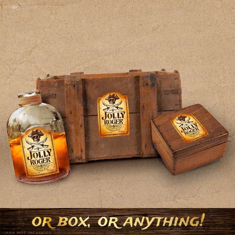 Pirate Label, Jolly Roger, Vintage Rum Label, Pirate Themed, Vintage ...