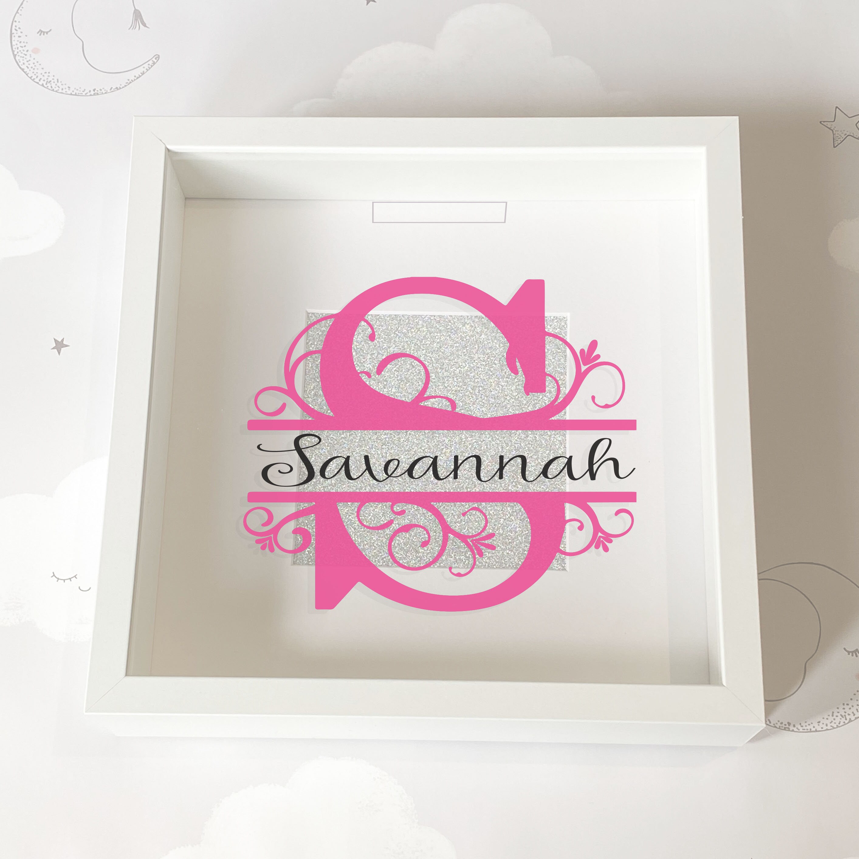 Personalised Box Frame inital and name any standard colour | Etsy