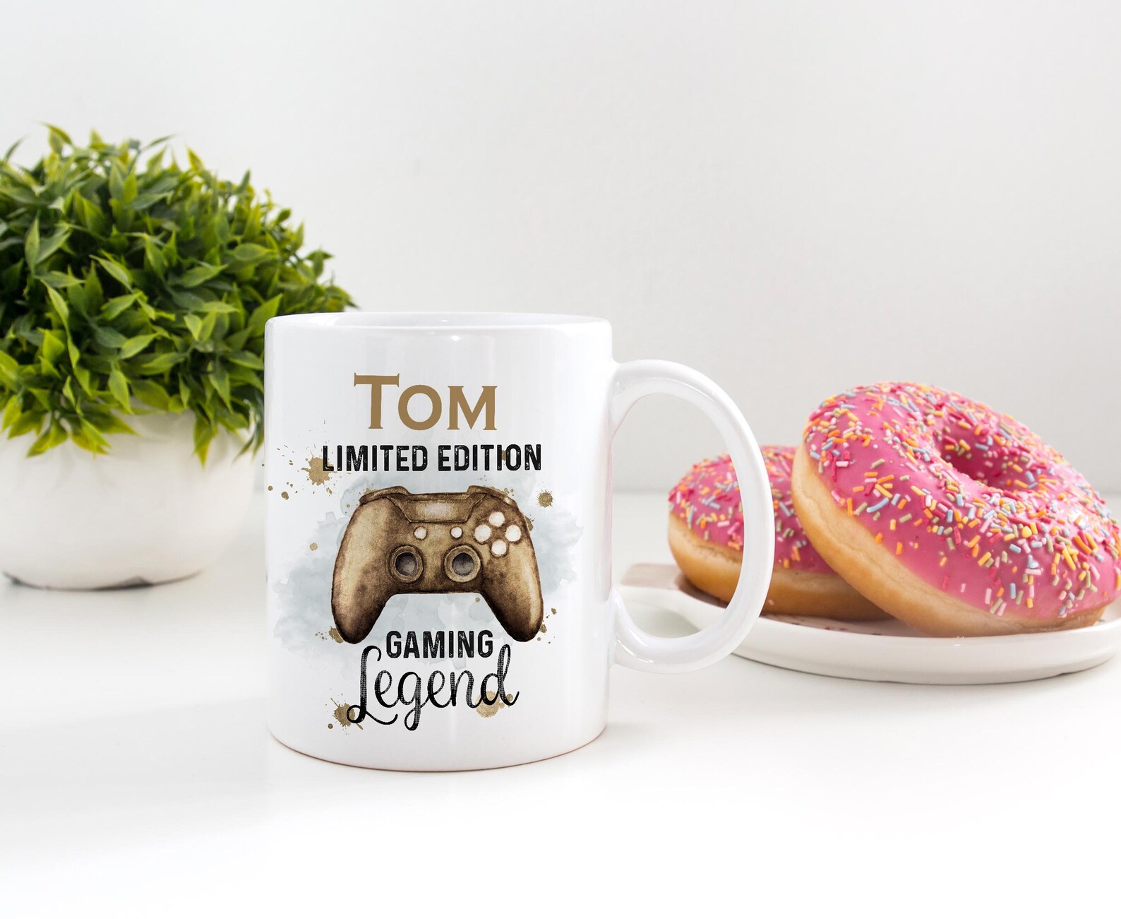 Gold Gaming Gamer Controller Personalised Gift Mug Limited | Etsy UK