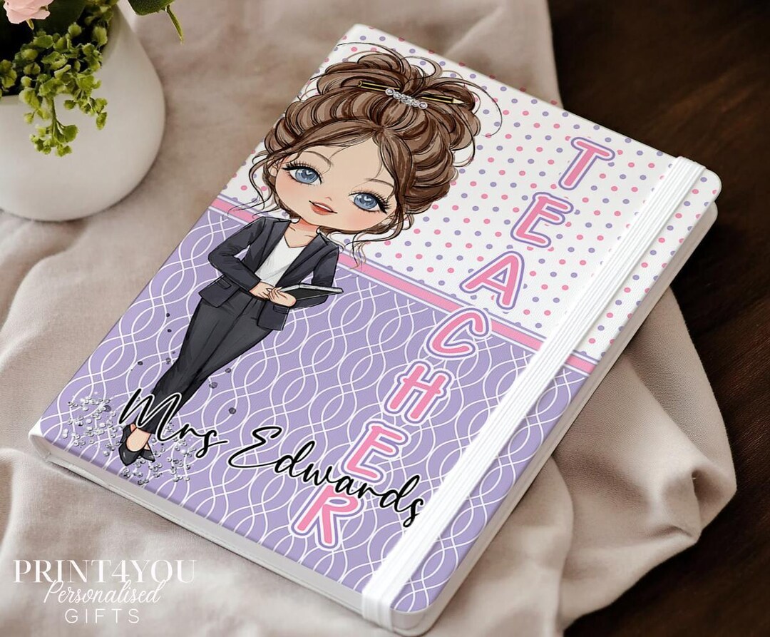Personalised Teacher Notebook | Thank You Teacher Gifts | Custom Gift ...