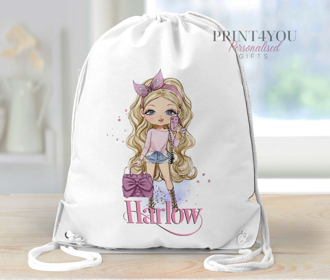 Personalised School PE / Gym / Swim Bag, Back to School Kids Drawstring ...