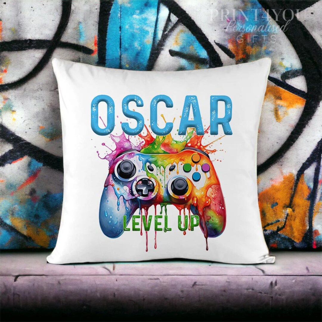 Personalised Gamer Cushion Cover: Graffiti Controller Art - Etsy