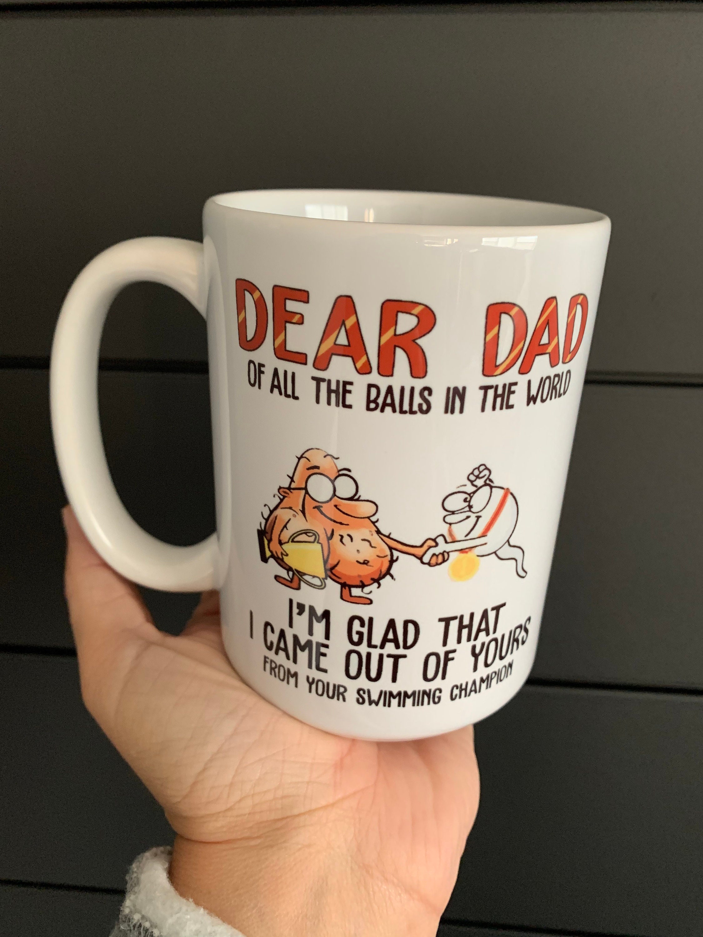 Dad Dad Mug Dear Dad Sperm Mug Funny Fathers Day Etsy Nederland