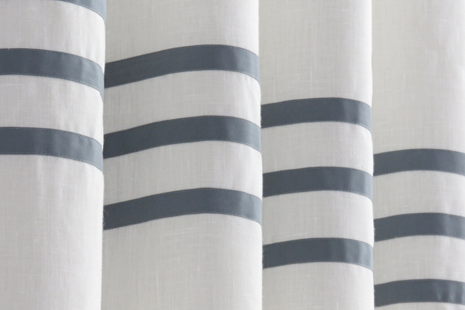 Boy Modern Nursery Curtain-linen Grey White Curtains-organic Nursery ...