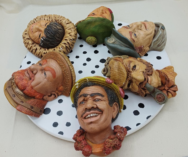 Vintage Collection of Bosson's Copycat Painted Plaster Cast Art Heads ...