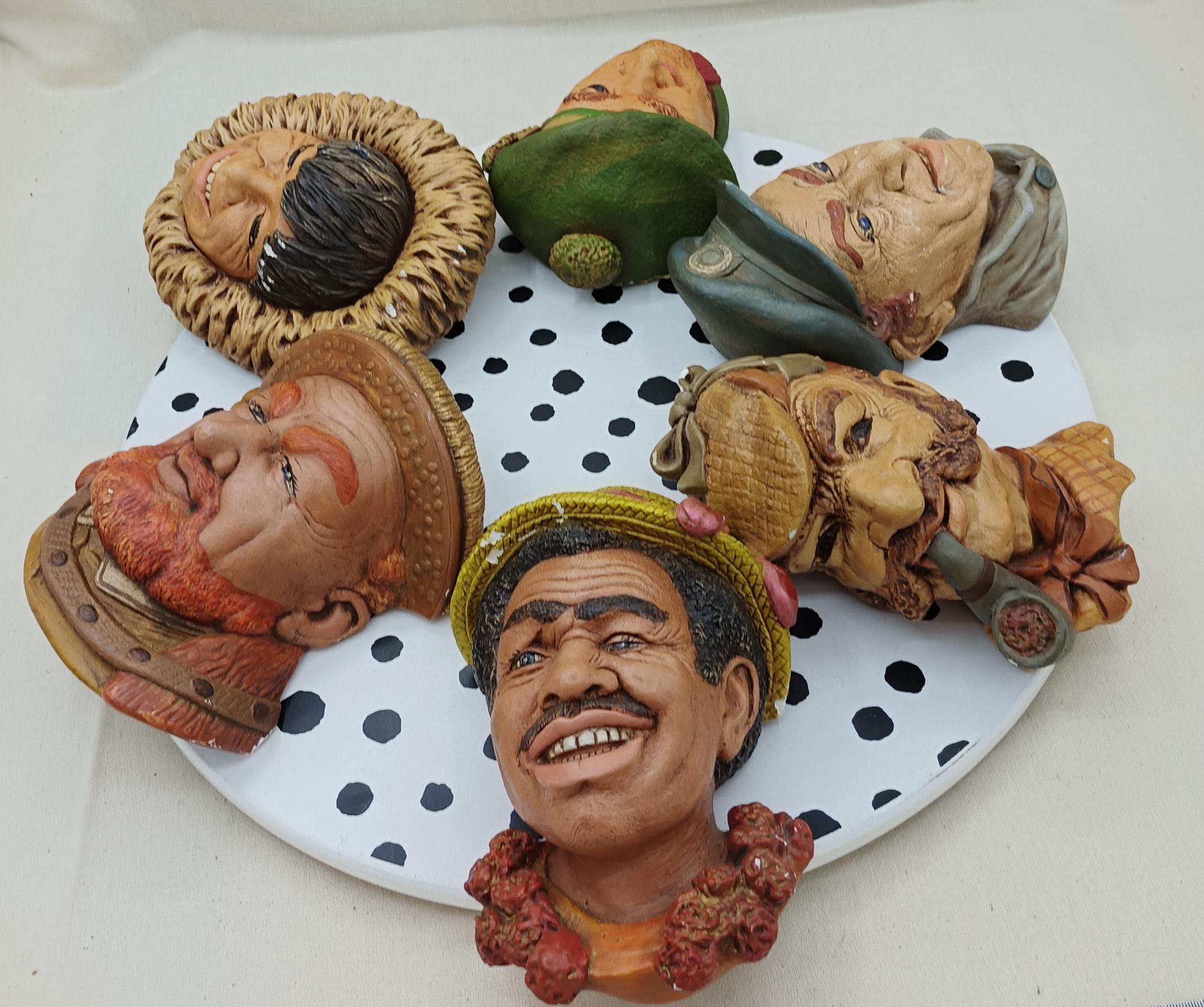Vintage Collection of Bosson's Copycat Painted Plaster Cast Art Heads ...