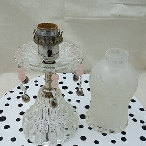 Vintage Frosted Glass Lamp - Etsy