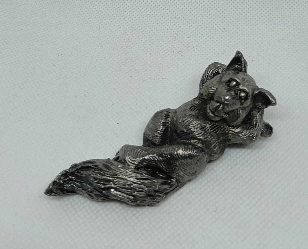 Vintage Small Cast Metal pewter Happy, Relaxing Squirrel Figure - Etsy