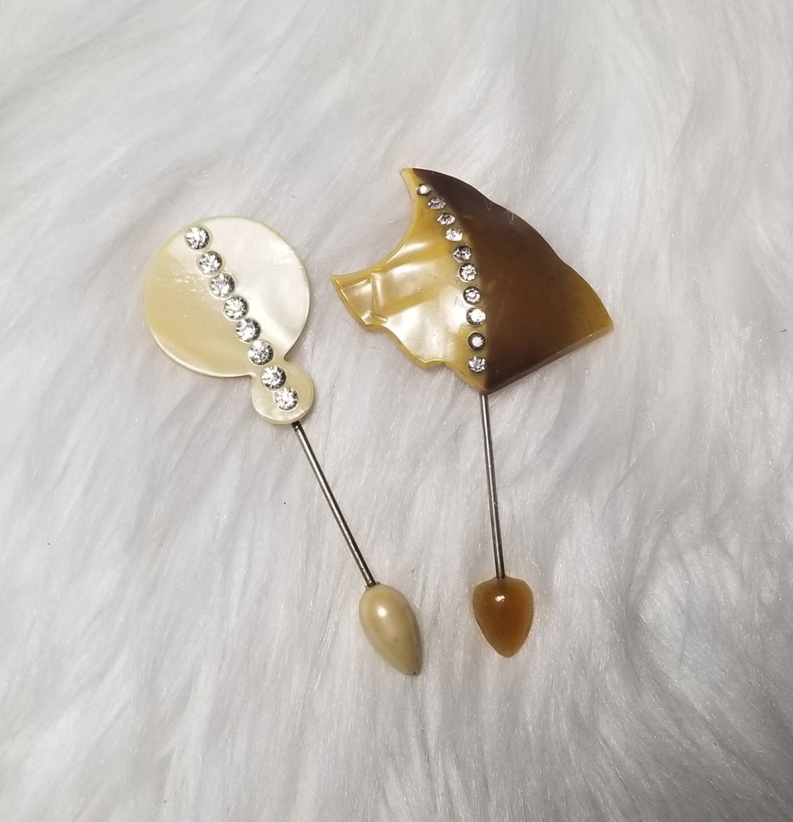 Antique Bakelite Art Deco Screw Stick Pins (2 Pieces) - Etsy