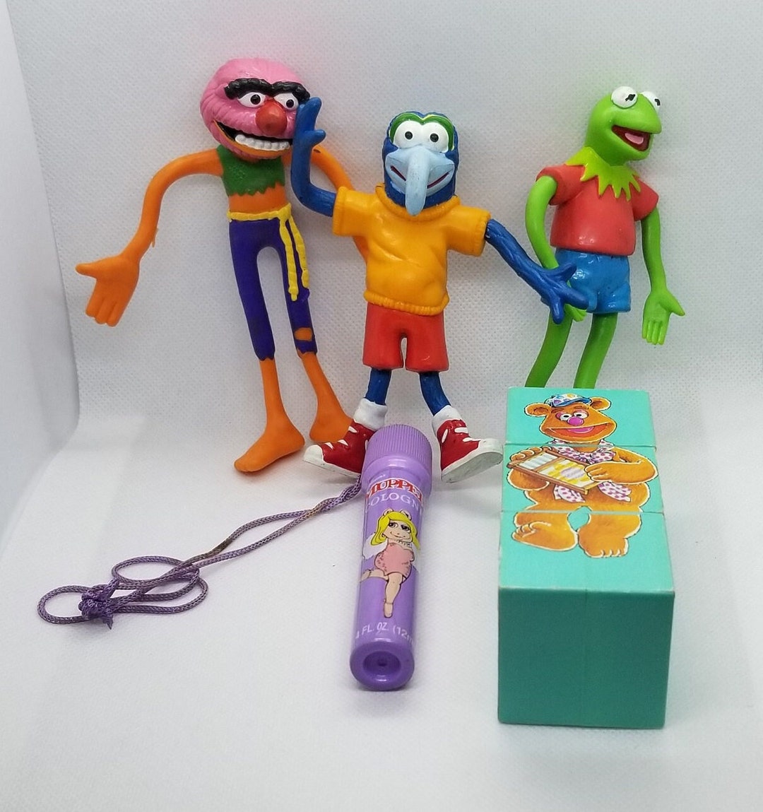 Vintage Muppets Poseable Toys, Puzzle, & Kid's Perfume Bottle 6 Pieces ...