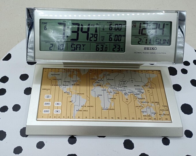 Vintage Seiko Atomic Accuracy Global Radio Wave Control Clock RARE - Etsy