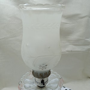 Vintage Frosted Glass Lamp - Etsy
