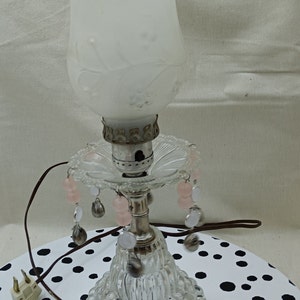 Vintage Frosted Glass Lamp - Etsy