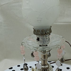 Vintage Frosted Glass Lamp - Etsy