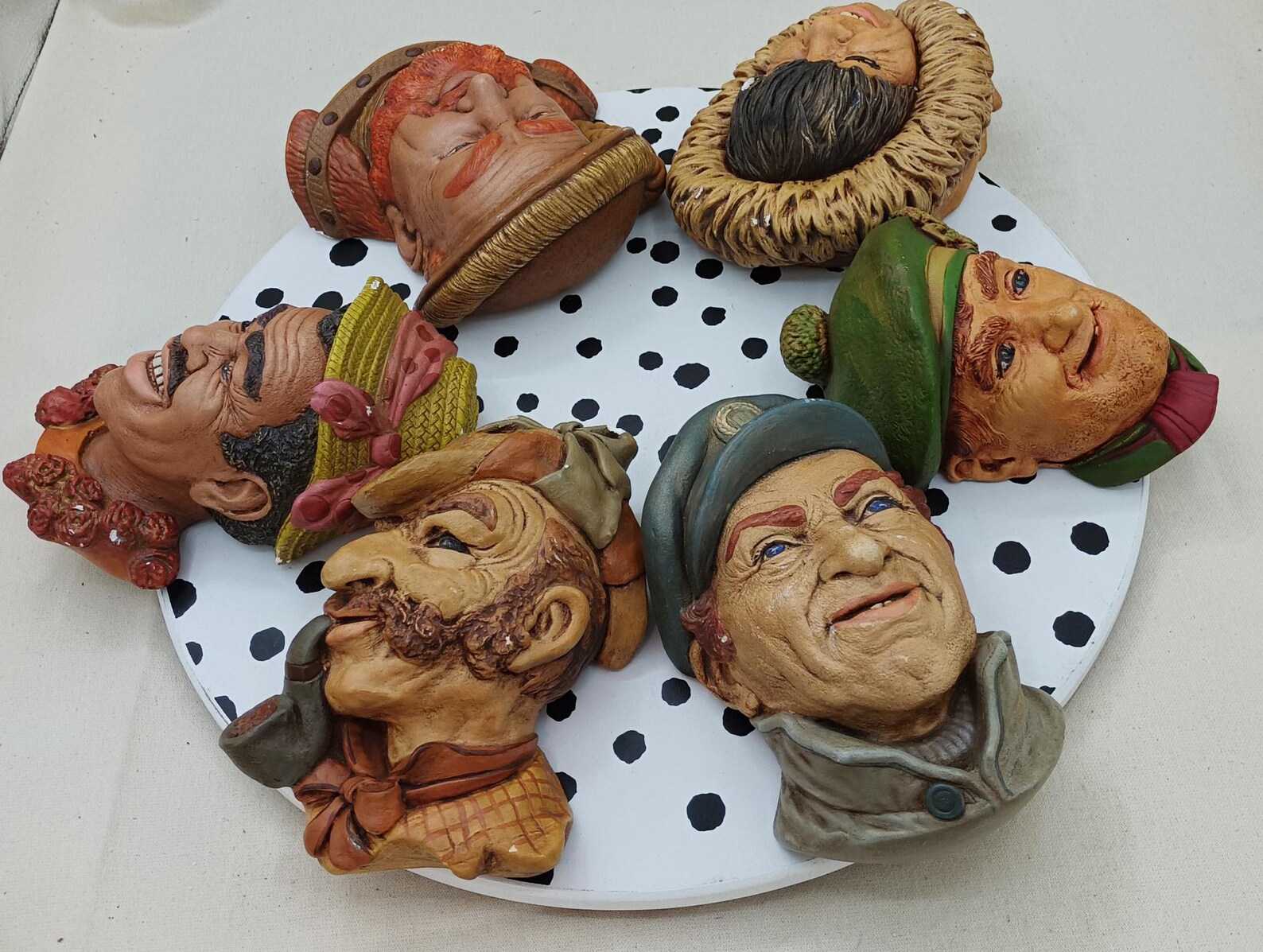 Vintage Collection of Bosson's Copycat Painted Plaster Cast Art Heads ...