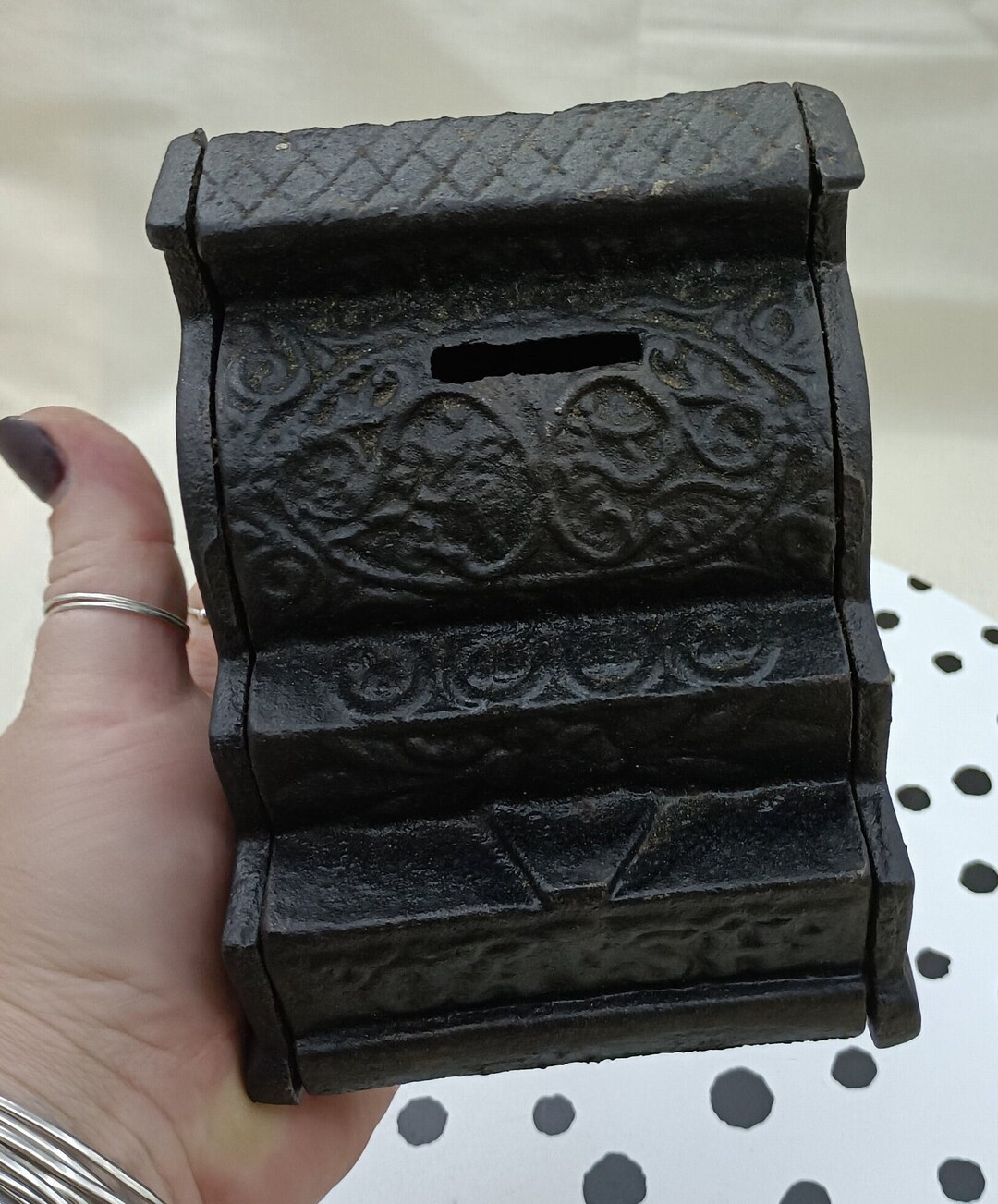 Vintage "junior" Cast Iron Cash Register Coin Bank - Etsy