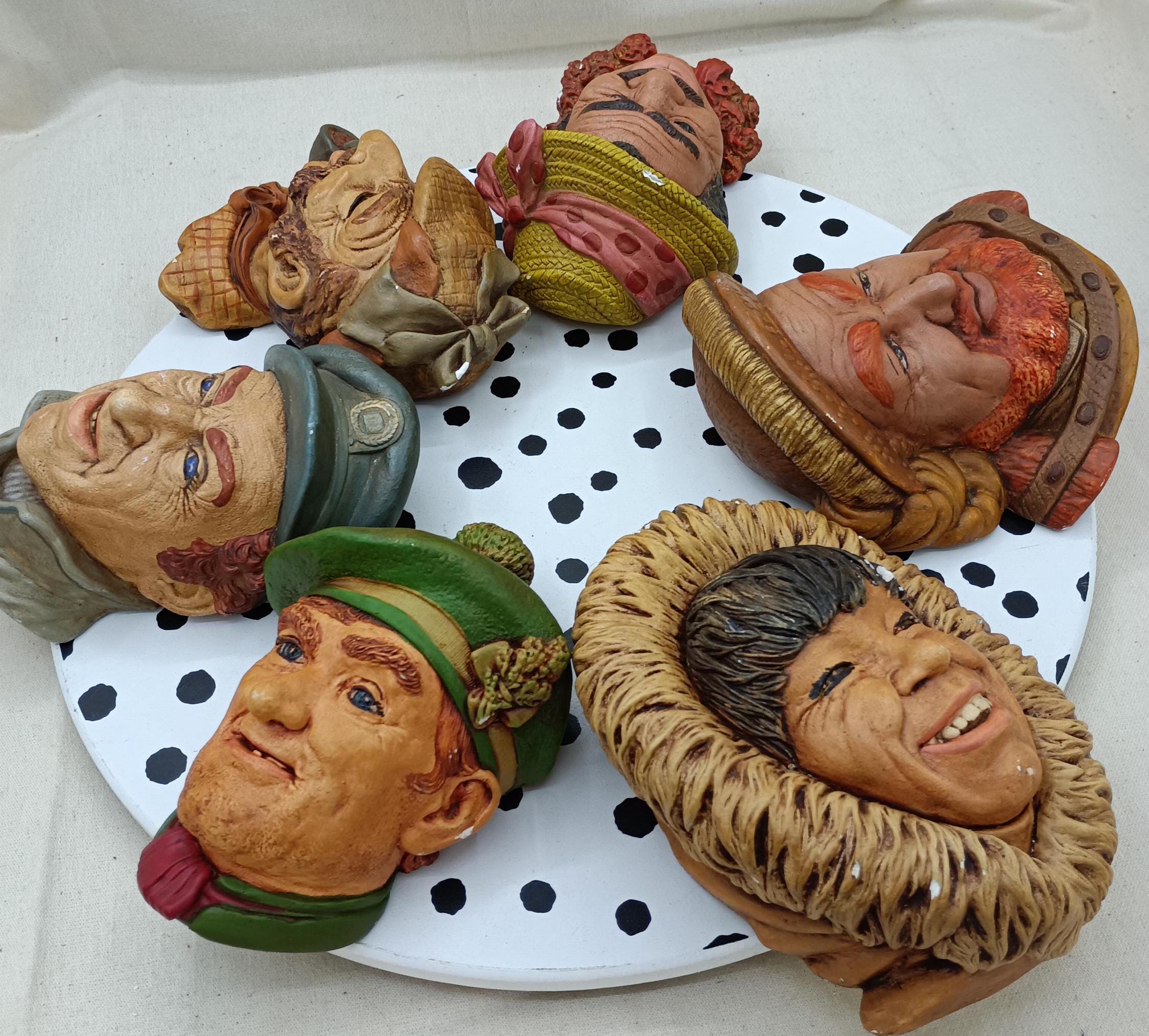 Vintage Collection of Bosson's Copycat Painted Plaster Cast Art Heads ...