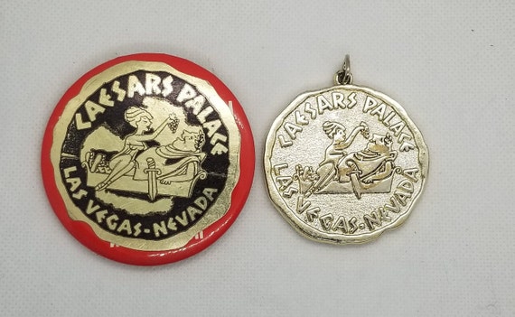 Vintage Caesar's Palace Medal & Pin - Gem
