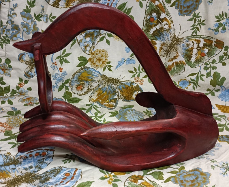 Vintage Carved Wood Thai Buddha Hand Wine Bottle Holder - Etsy