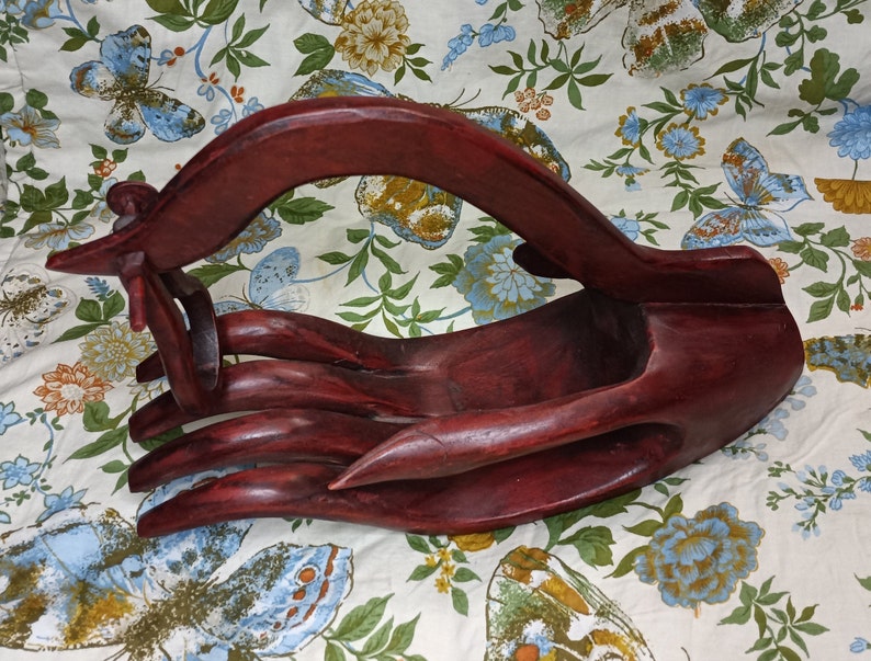 Vintage Carved Wood Thai Buddha Hand Wine Bottle Holder - Etsy