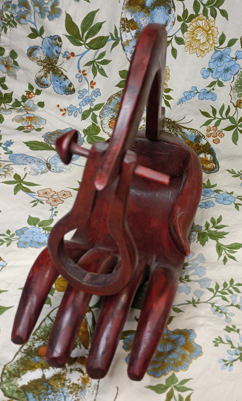 Vintage Carved Wood Thai Buddha Hand Wine Bottle Holder - Etsy