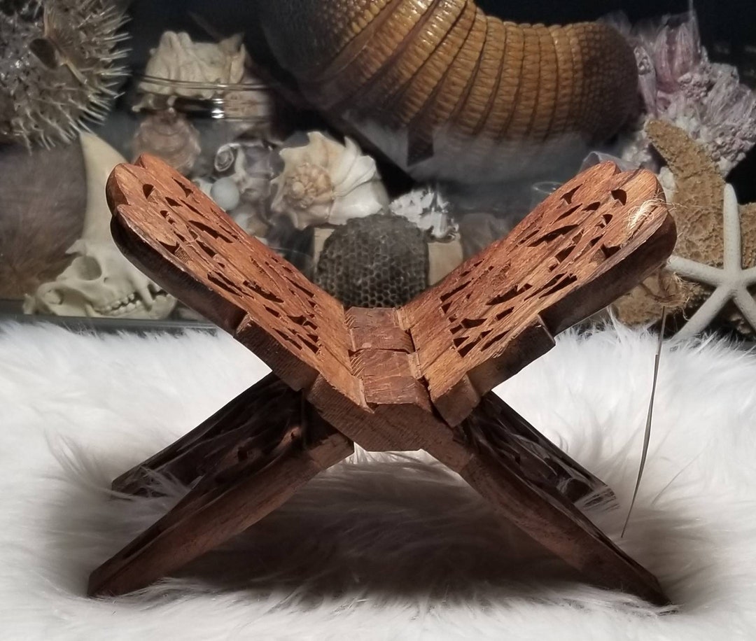 Vintage Hand-carved Indian Himalayan Jungle Sheesham Wood Folding Book ...