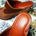Vintage Cow Hide Leather & Wood Sole High Heel Wedge Clogs - Etsy