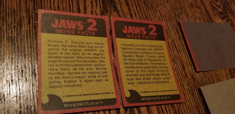 Vintage 1970s Jaws Trading Cards 7 Pieces one is a Sticker | Etsy