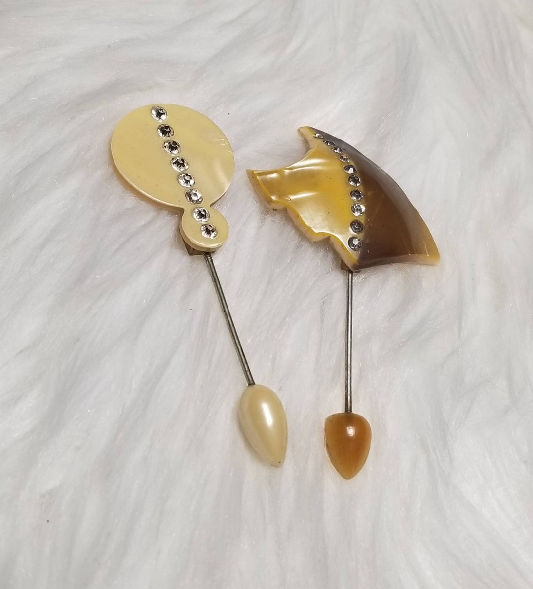 Antique Bakelite Art Deco Screw Stick Pins (2 Pieces) - Etsy