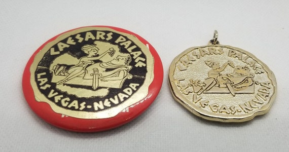 Vintage Caesar's Palace Medal & Pin - Gem