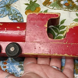 Vintage 1940s Red Wood Tank Engine - Etsy