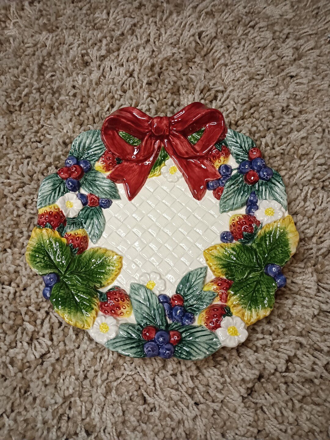 Vintage 1995 Fitz & Floyd 9" Berry Plate - Etsy