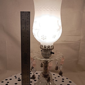 Vintage Frosted Glass Lamp - Etsy