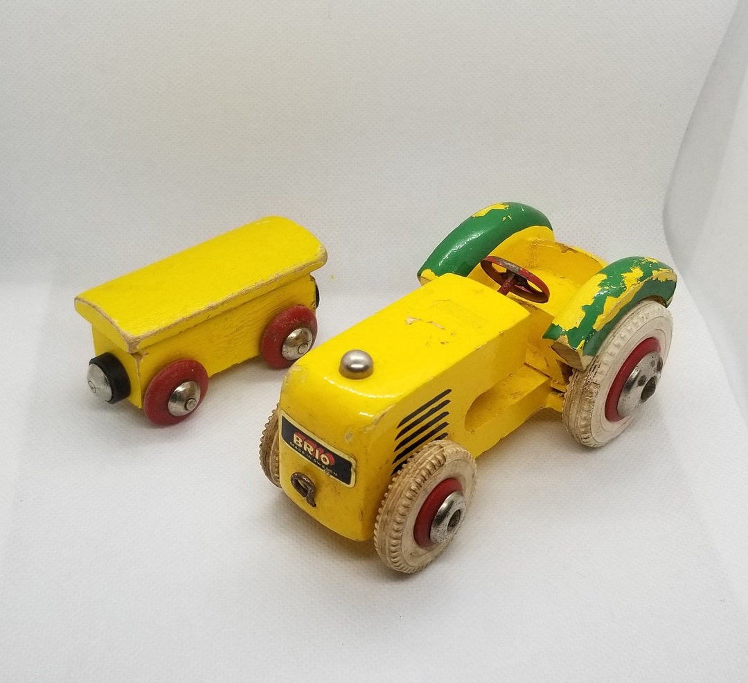 Vintage Wood Brio Tractor and Trailer- SUPER RARE! - Etsy